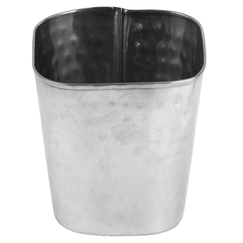 American Metalcraft FCH35 12 oz. Square Hammered Stainless Steel Fry Cup