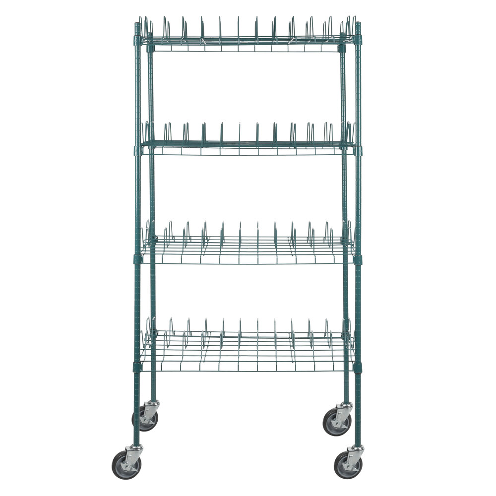 24" x 36" Green Epoxy Drying Rack 4-Shelf Kit with 64" Posts and ...