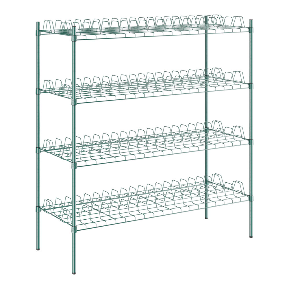Regency 24" x 60" Green Epoxy Drying Rack 4-Shelf Kit with 74" Posts ...