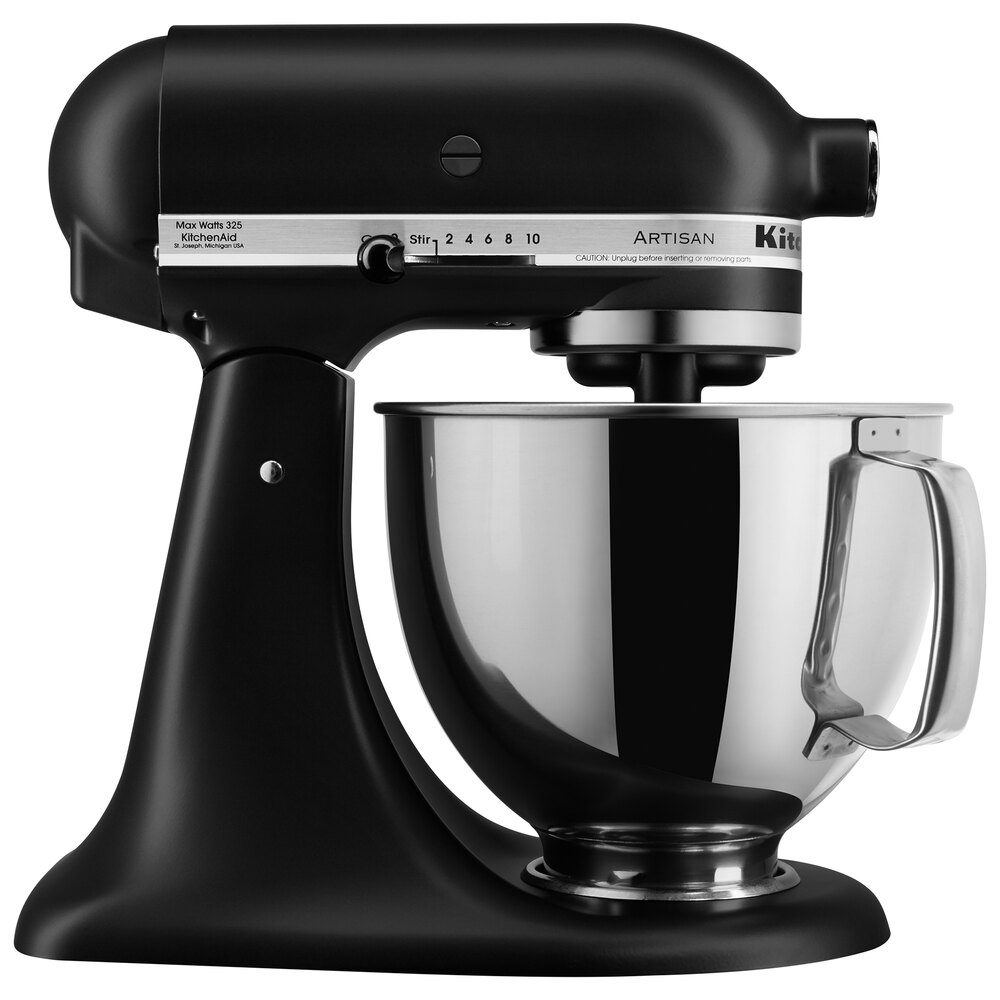 KitchenAid KSM150PSBM Artisan Series Black Matte 5 Qt. Tilt Head ...