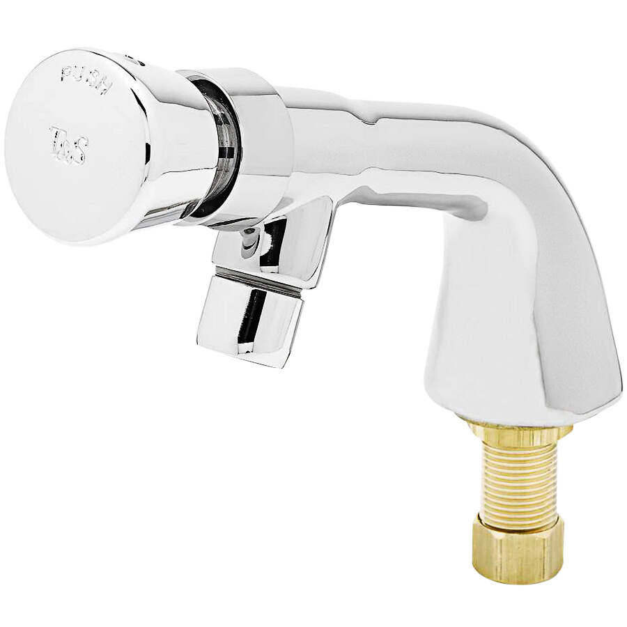 T&S B-0805-VR-LDP Deck Mount Single Temperature Faucet with Push Button ...