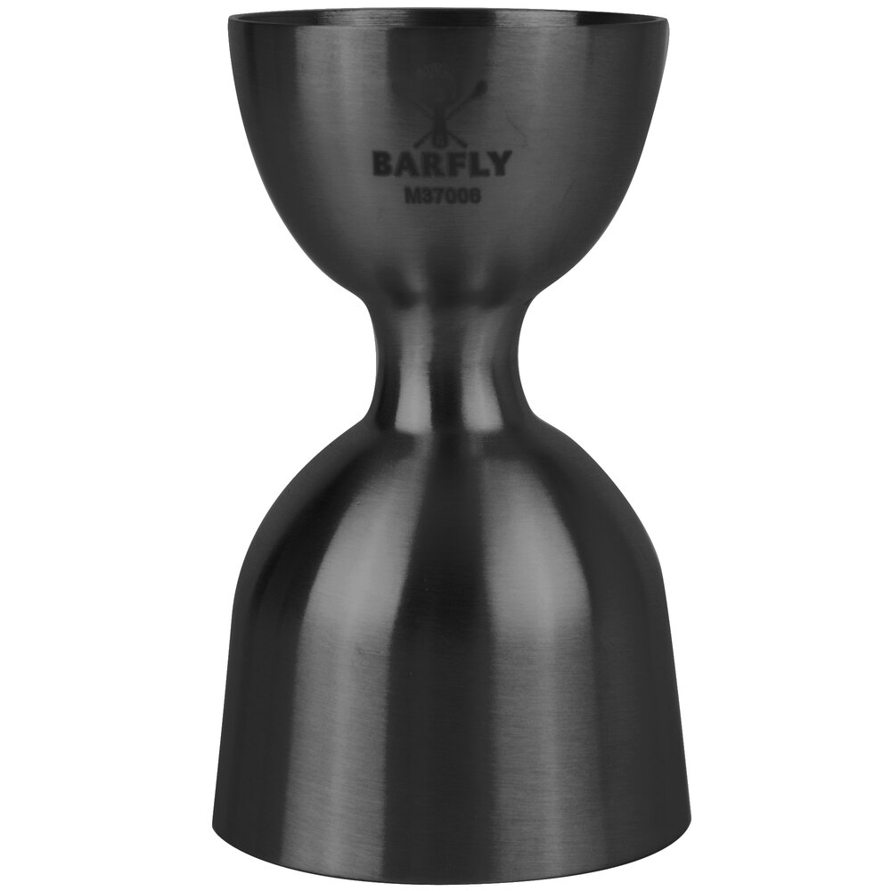 Barfly® M37006BK 1 oz. & 2 oz. Gun Metal Black Heavy-Duty Straight Rim ...
