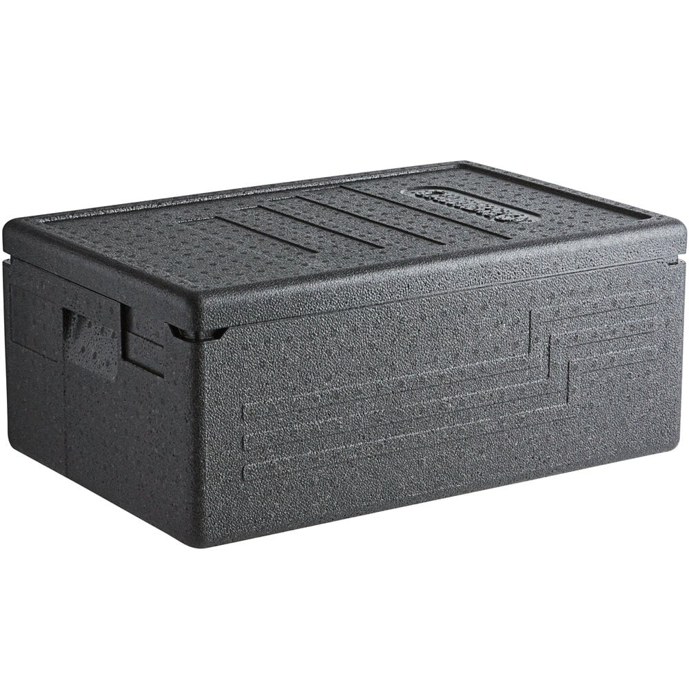 Cambro Cam GoBox® Black Top Loading EPP Insulated Food Pan Carrier - 6 ...