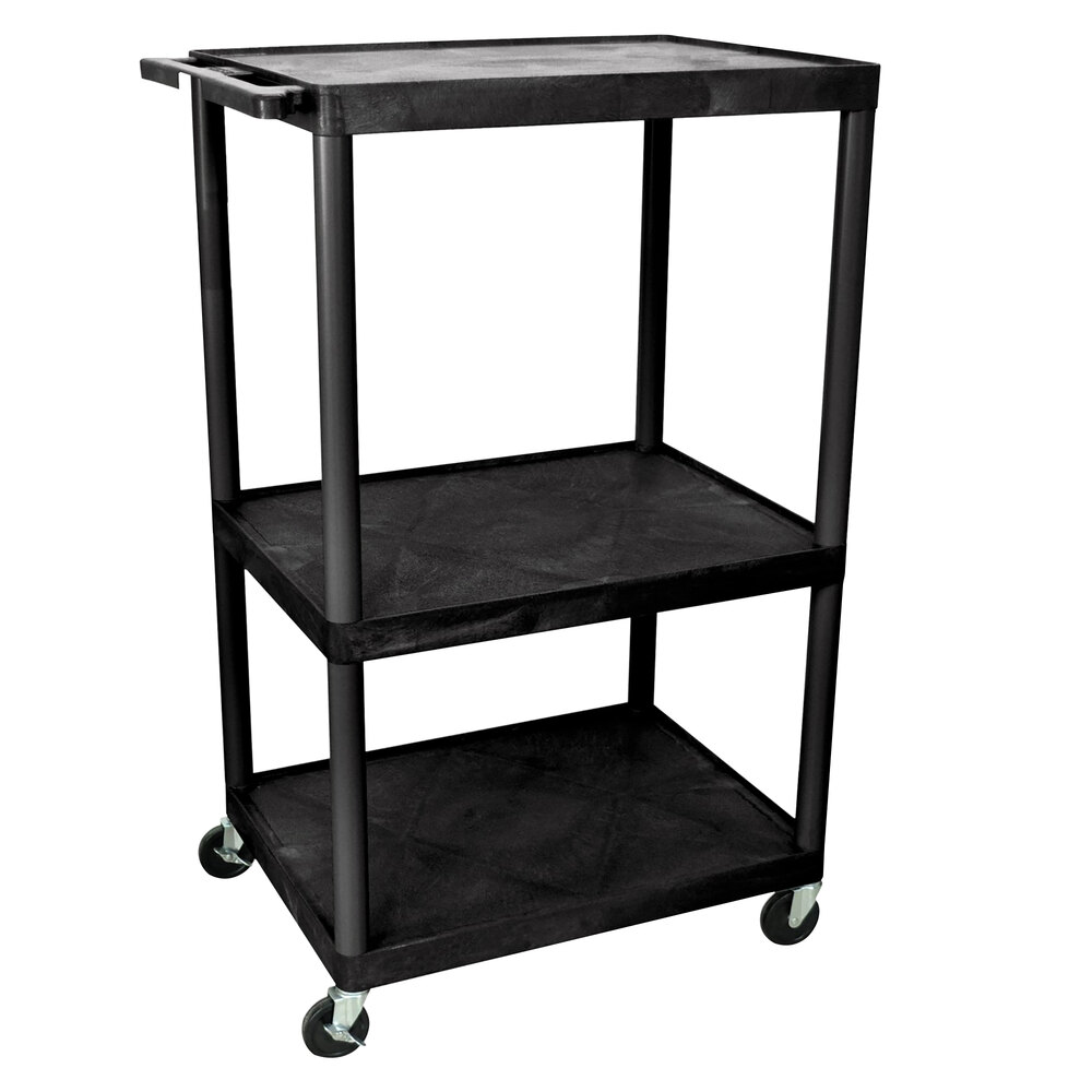 Luxor LP54-B Heavy-Duty 3 Shelf A/V Cart - 32" x 24" x 54 1/4"