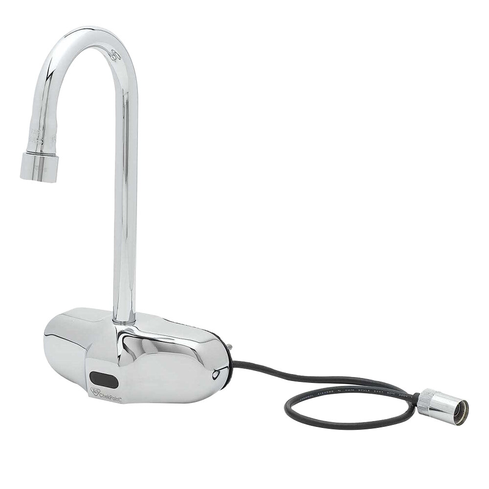 T&S EC-3105-VF12 Wall Mounted ChekPoint Sensor Faucet with 4 1/8" Rigid ...