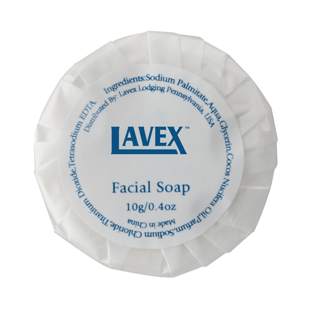 Lavex 0.4 oz. Hotel and Motel Round Wrapped Face Soap - 1000/Case