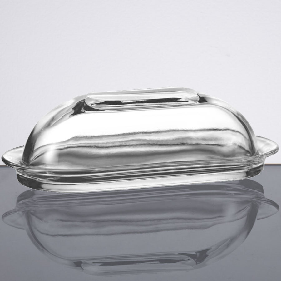 Anchor Hocking 64190AHG18 Glass Butter Dish and Lid - 4/Case