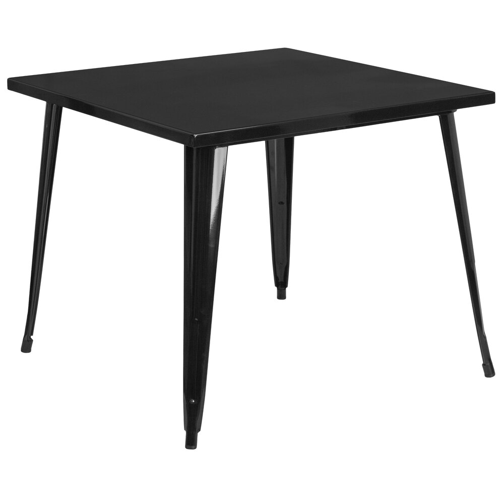 Flash Furniture CH-51050-29-BK-GG 35 1/2" Black Metal Indoor / Outdoor ...