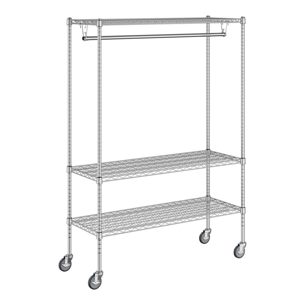 Regency 18" x 48" x 70" Chrome Mobile Garment Rack