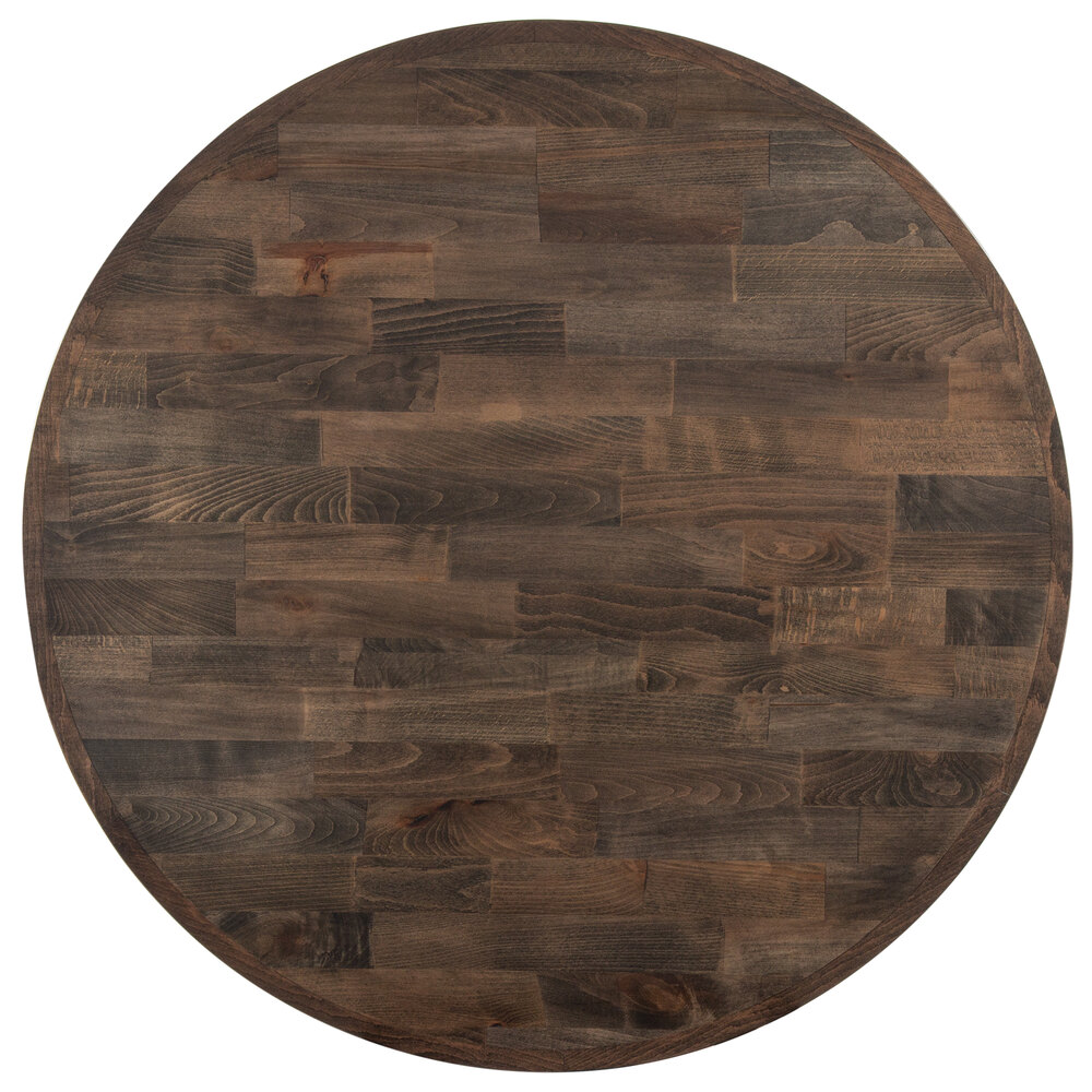 Lancaster Table & Seating 36" Round Recycled Wood Butcher Block Table ...