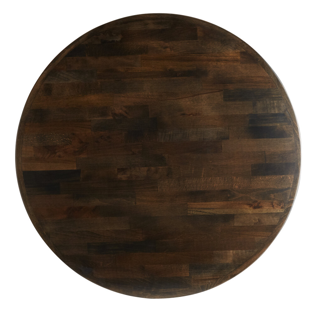 Lancaster Table & Seating 36" Round Recycled Wood Butcher Block Table ...