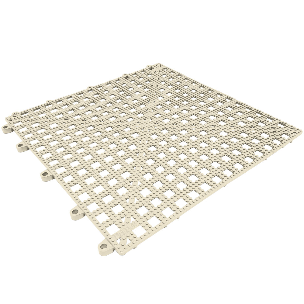 Cactus Mat 2554-AT Dri-Dek Almond 12" x 12" Vinyl Slip-Resistant ...