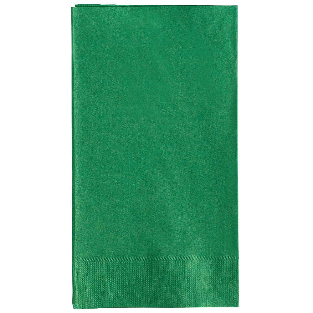 Festive Green Paper Dinner Napkin, Choice 2-Ply Customizable, 15" x 17 ...