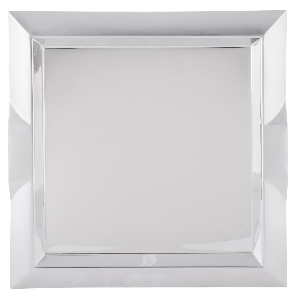 Vollrath 82092 Square Stainless Steel Serving Tray with Handles - 18 1/ ...