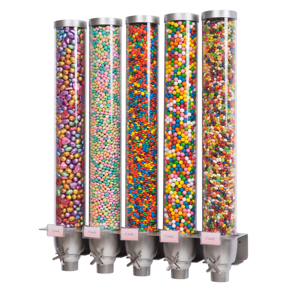 Rosseto EZ574 EZ-SERV 9.5 Liter, 5 Canister Wall-Mounted Snack /Cereal ...