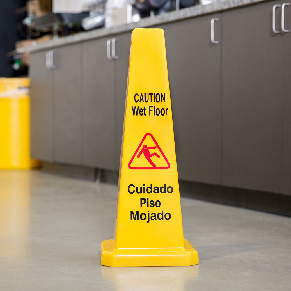 27" Wet Floor Cone-Shaped Sign