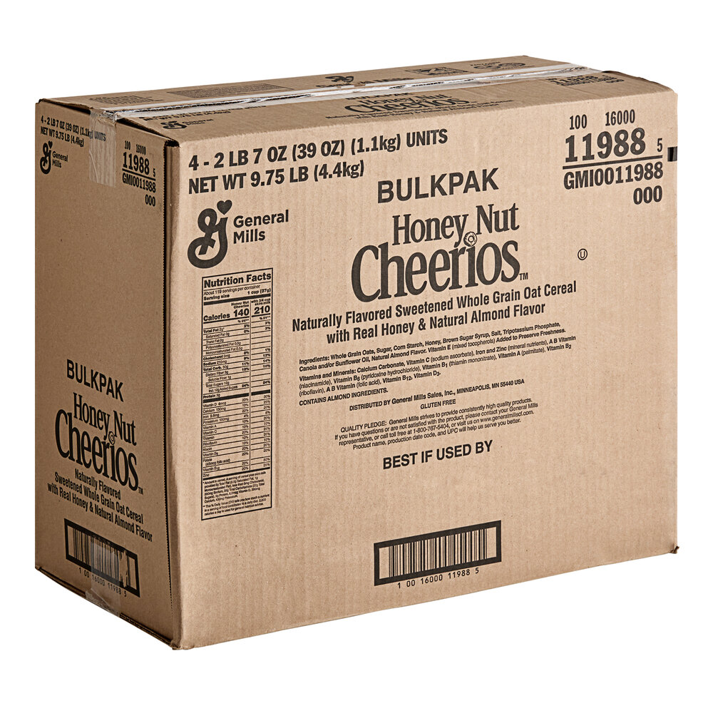 Honey Nut Cheerios Cereal 39 oz. Bag - 4/Case