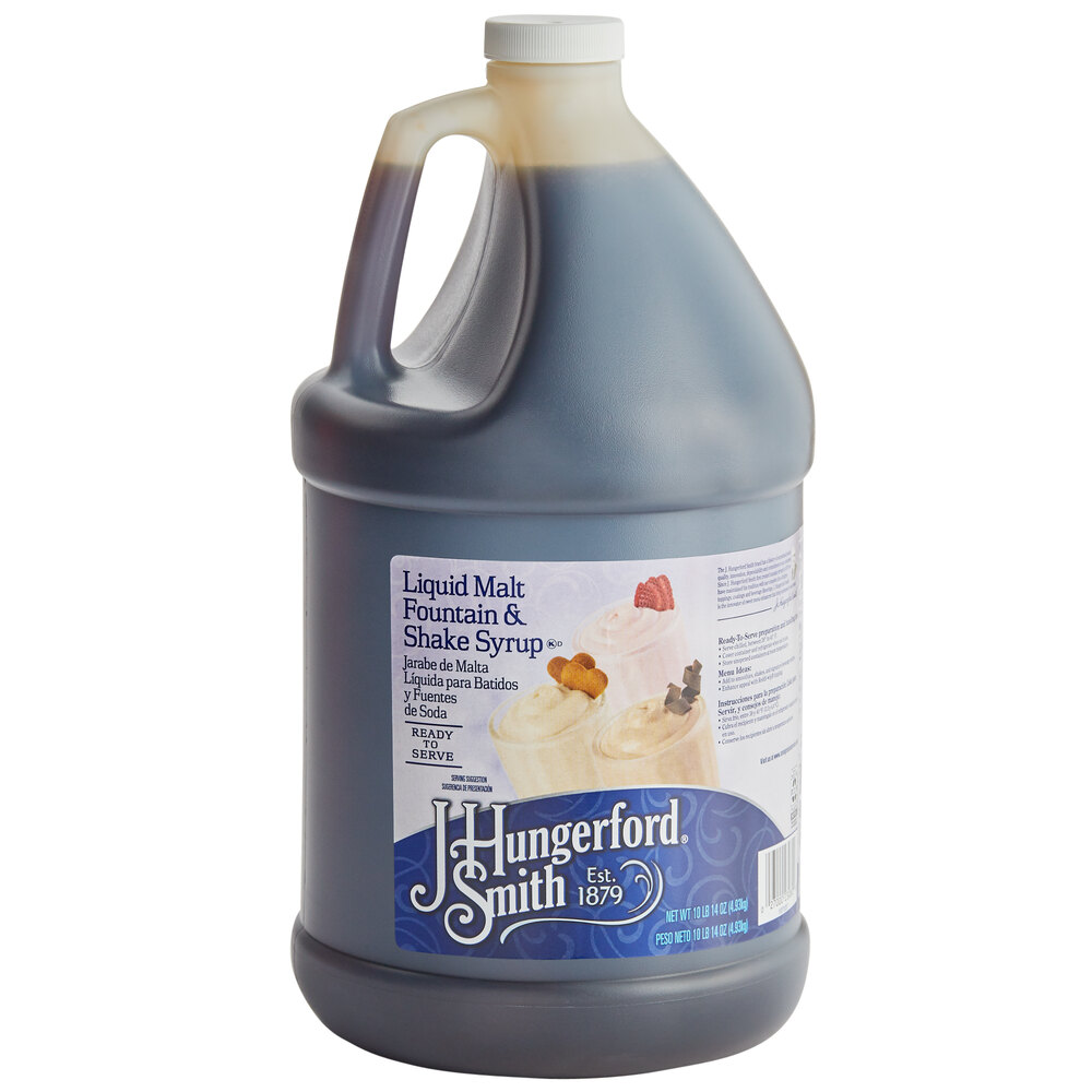 J. Hungerford Smith 1 Gallon Liquid Malt Fountain & Milkshake Syrup - 4 ...