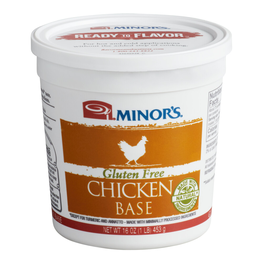 Minor's Gluten-Free Chicken Base 1 lb. Tub - 6/Case