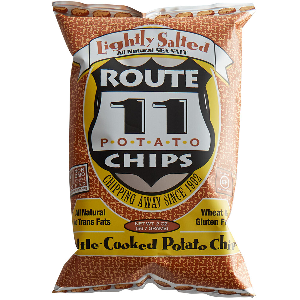 Route 11 Lightly Salted Potato Chips - 30/Case (2 oz. Bags)