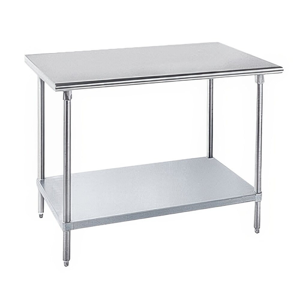Advance Tabco GLG-4812 48" x 144" 14 Gauge Stainless Steel Work Table ...