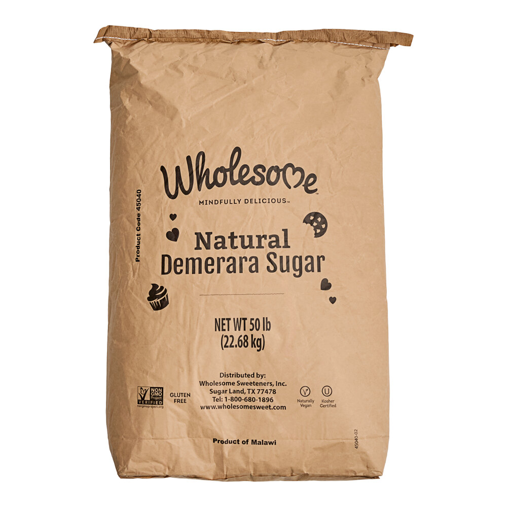 Wholesome Sweeteners Demerara Turbinado Sugar - Bulk 50 lb.