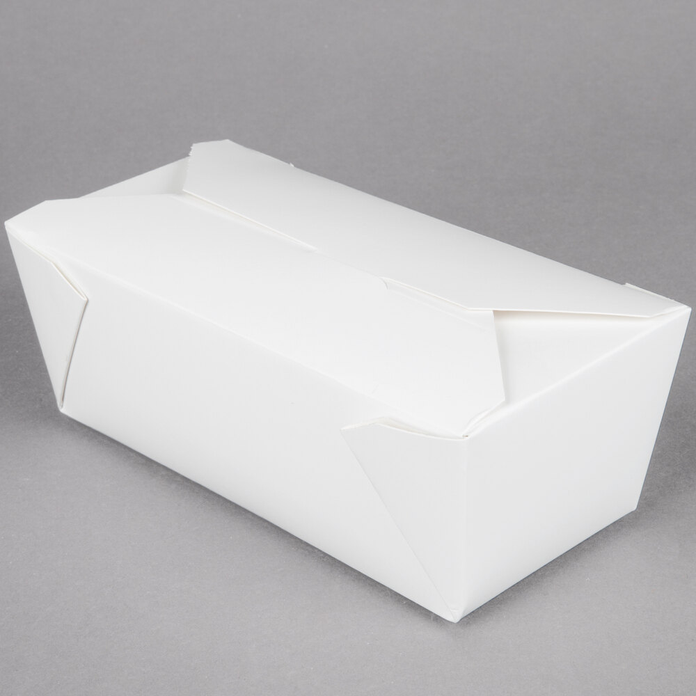 Fold-Pak 09BPWHITEM Bio-Pak 8" x 4" x 3" White Microwavable Paper #9 ...