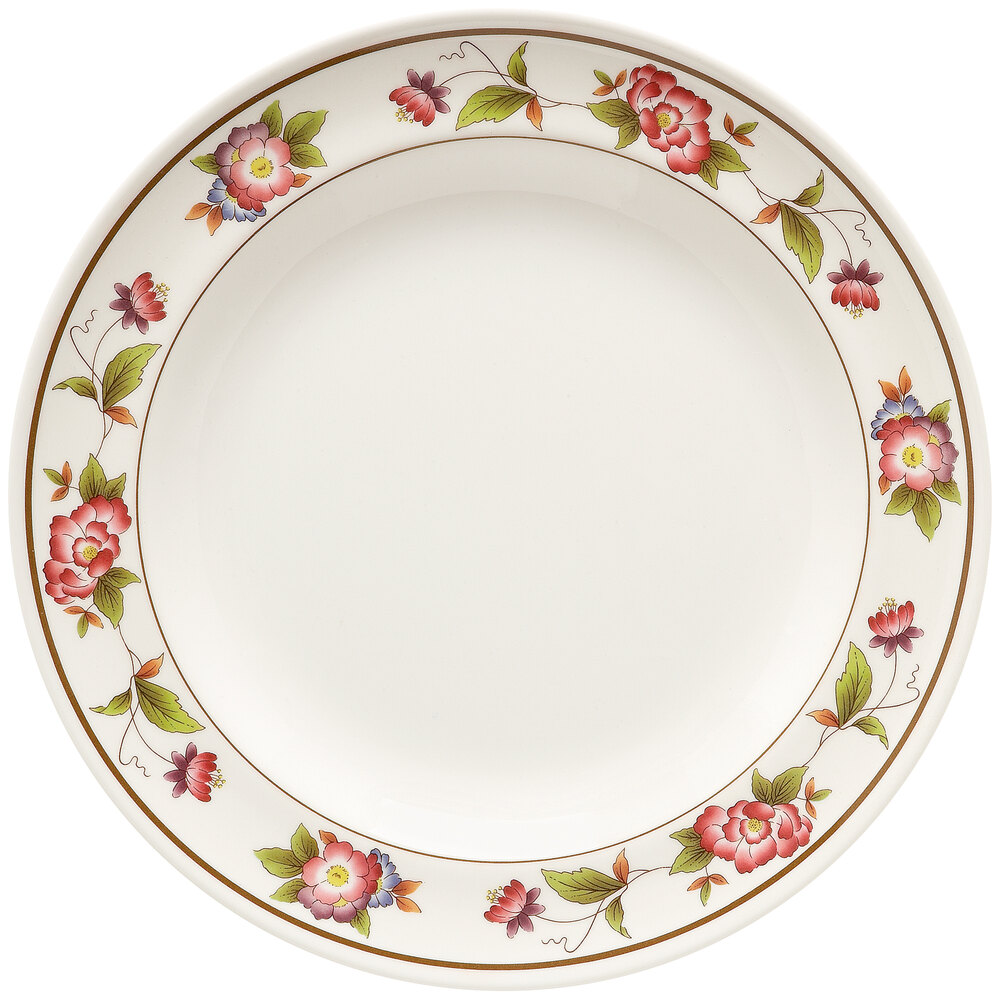 GET M-417-TR Tea Rose 14" Round Melamine Plate - 12/Pack