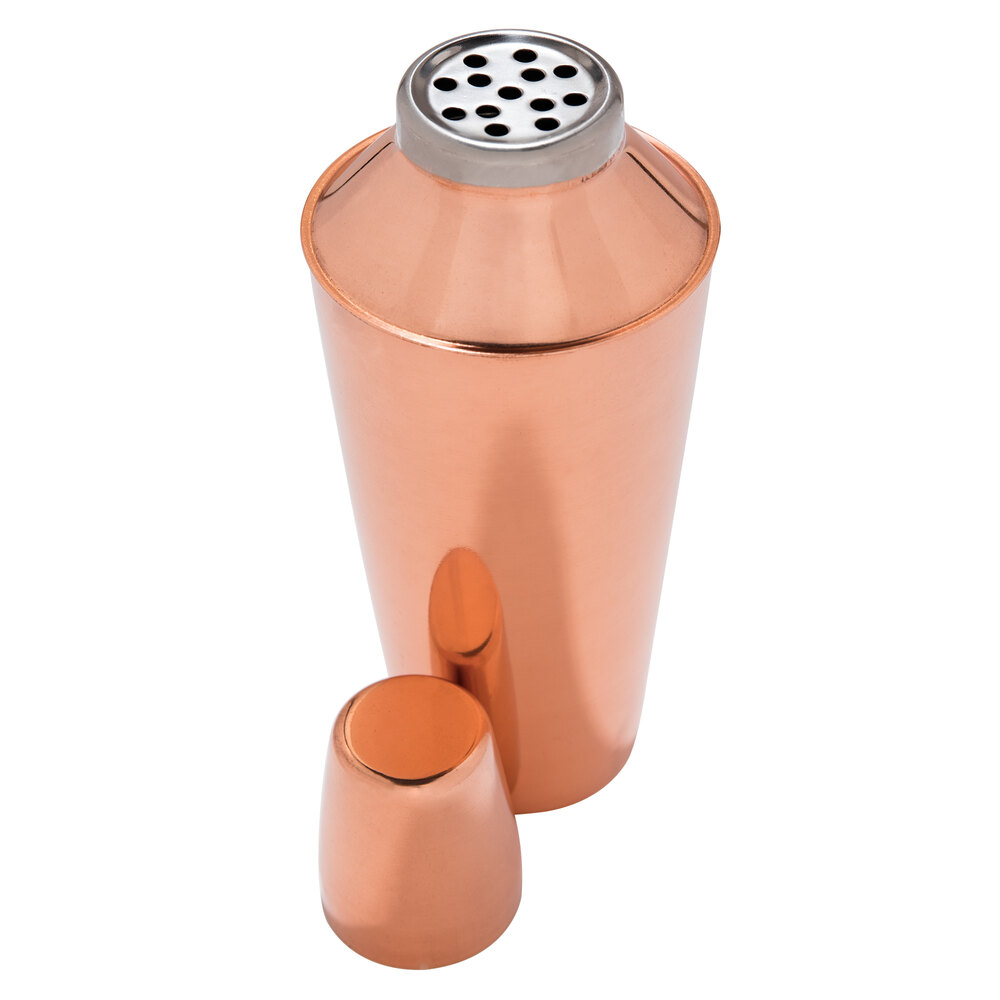 Choice 28 oz. Copper-Plated 3-Piece Cobbler Cocktail Shaker
