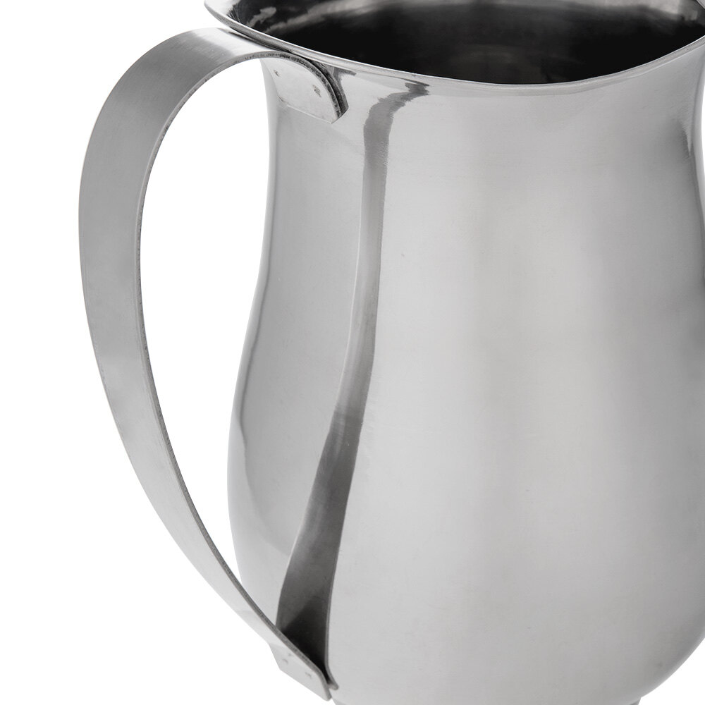 Acopa 64 oz. Smooth Stainless Steel Slender Bell Pitcher with Ice Guard