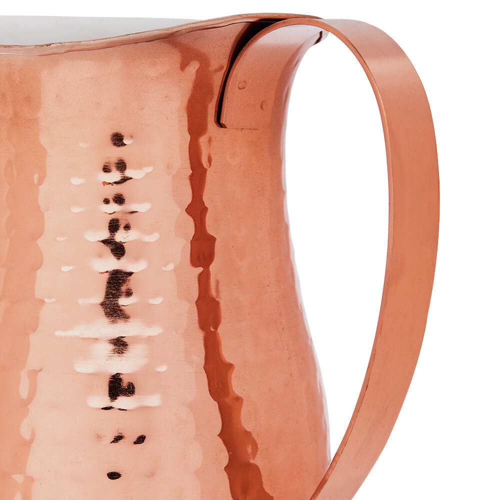 Acopa 64 oz. Hammered Copper Stainless Steel Slender Bell Pitcher