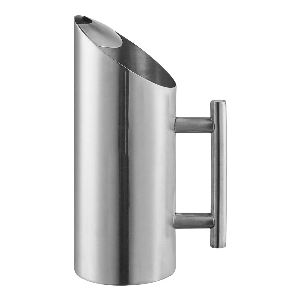 Acopa 44 oz. Stainless Steel Pitcher with Angled Top and Ice Guard