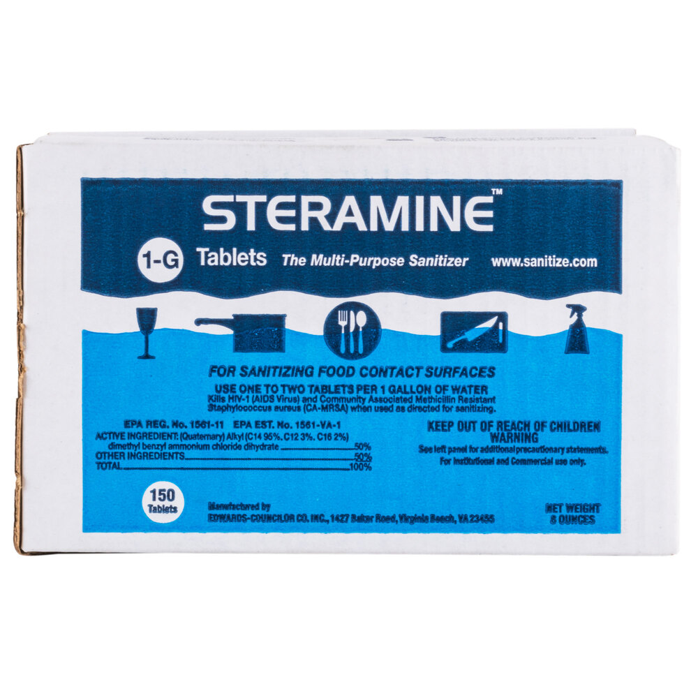 Edwards-Councilor S150E48 Steramine Sanitizer Tablets (Sanitabs) 150 ...