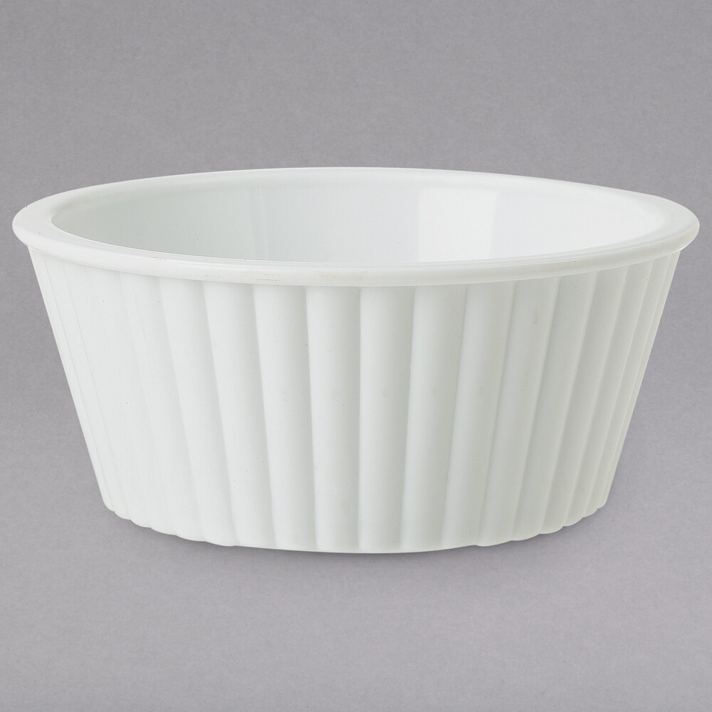 GET ER-001-W 1 oz. White Fluted SAN Plastic Ramekin - 48/Case