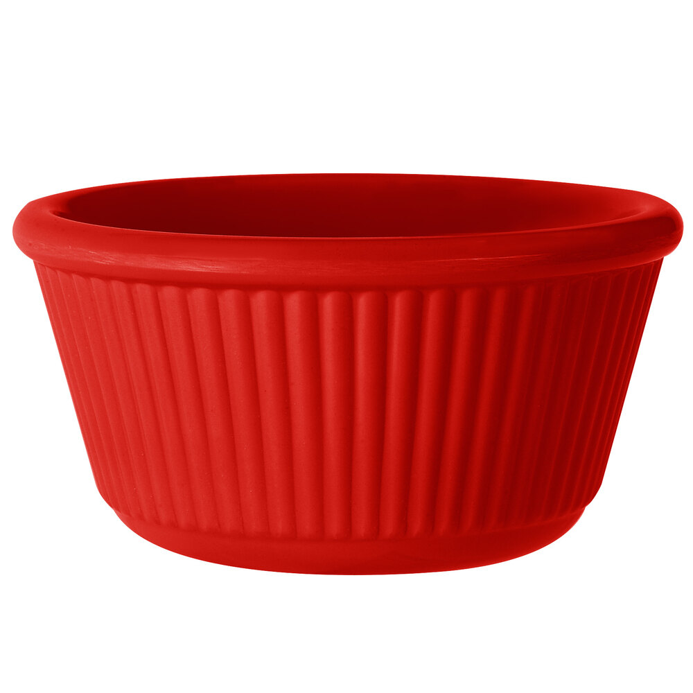 GET RM-401-R 4 oz. Red Fluted Melamine Ramekin - 48/Case