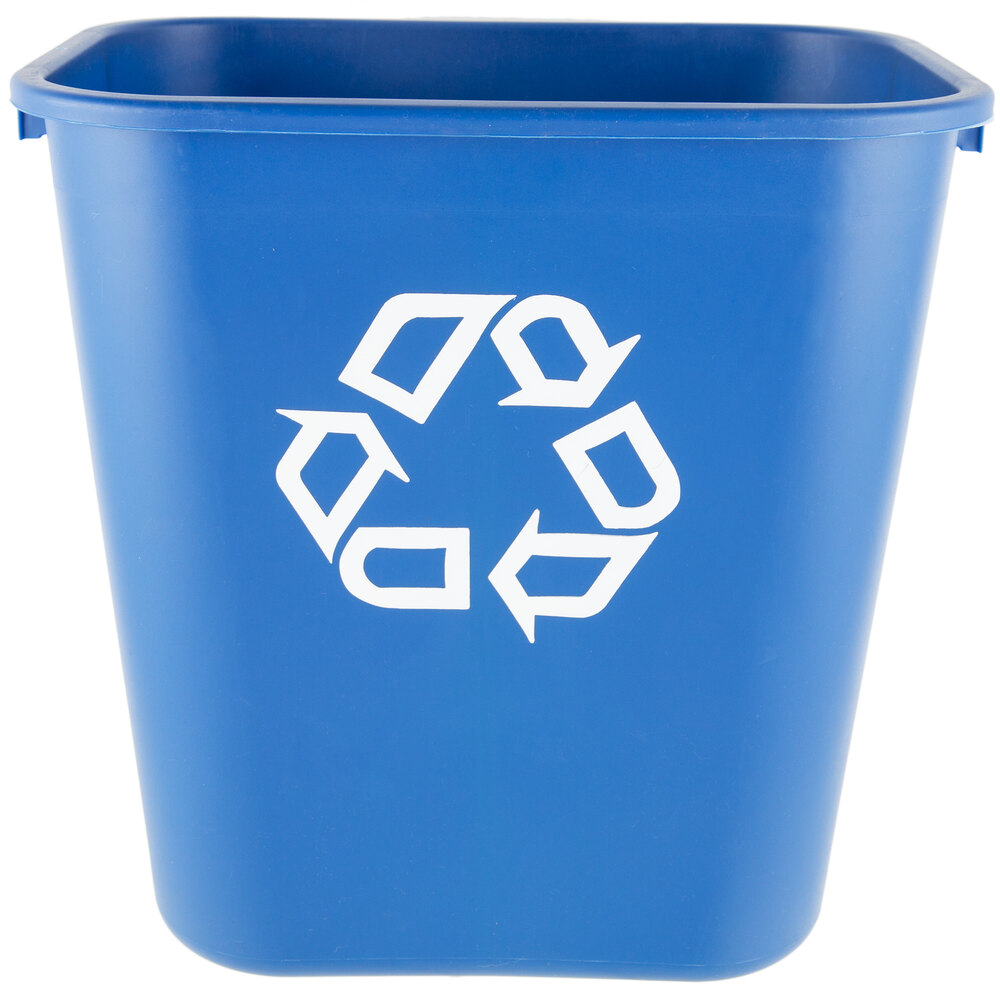 Rubbermaid FG295673BLUE 28 Qt. / 7 Gallon Blue Recycling Rectangular ...