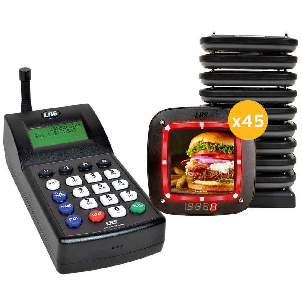 LRS NOTE Guest Paging System 45 Pager Kit with Connect Transmitter