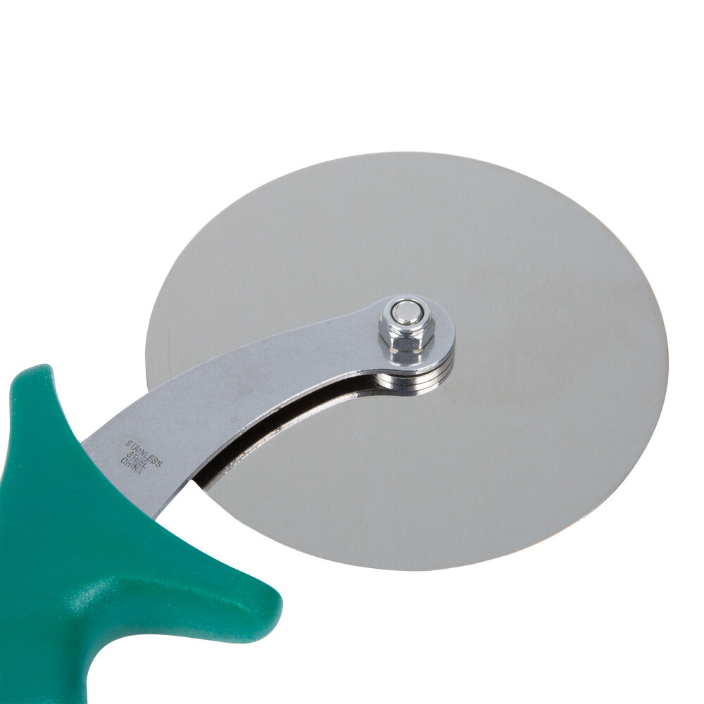 American Metalcraft 4" Stainless Steel Pizza Cutter with Green Handle PIZG3
