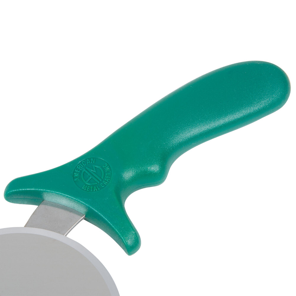 American Metalcraft 4" Stainless Steel Pizza Cutter with Green Handle PIZG3
