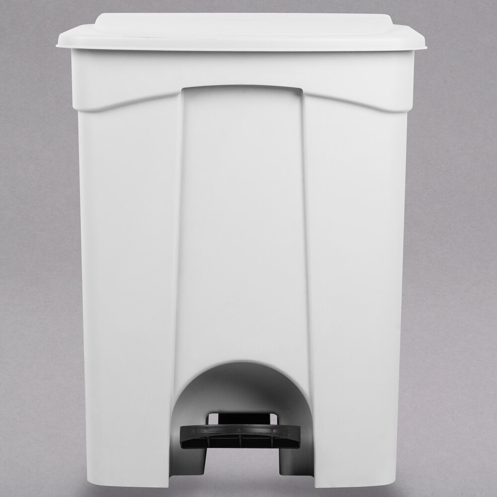Lavex 72 Qt. / 18 Gallon White Rectangular Step-On Trash Can