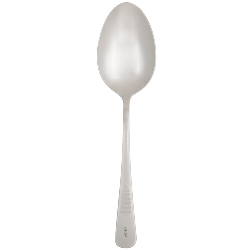 Mercer Culinary M35138 9" Quenelle Spoon (Stainless Steel, Solid Bowl)