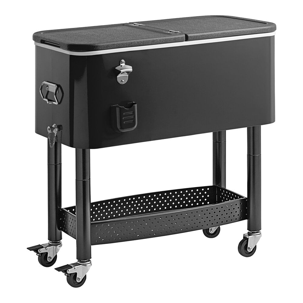 Stand Up Beverage Cooler Cart (w/ Wheels) - 65 Qt
