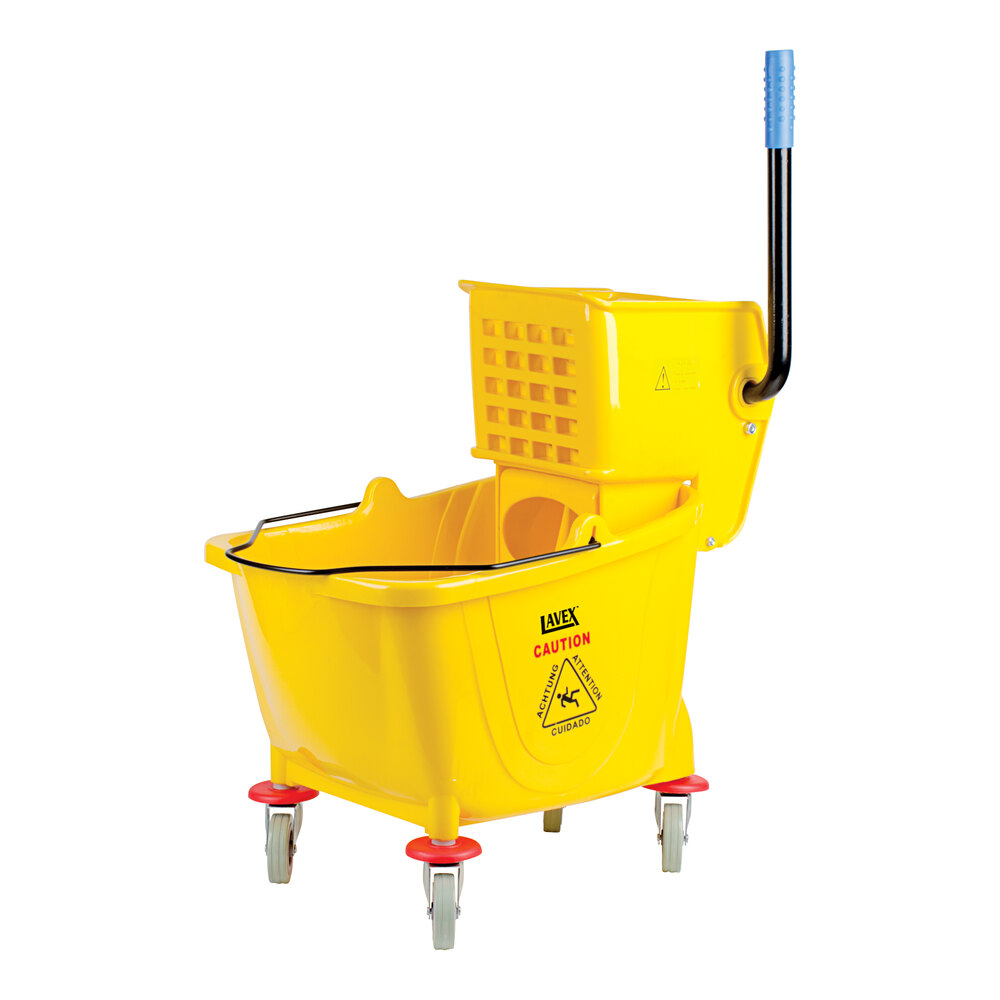 Yellow Mop Bucket & Wringer (35 Qt.): WebstaurantStore