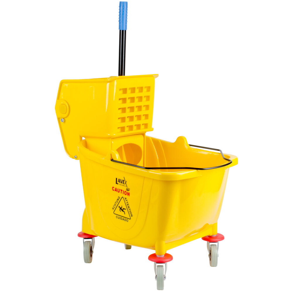 Yellow Mop Bucket & Wringer (35 Qt.): WebstaurantStore