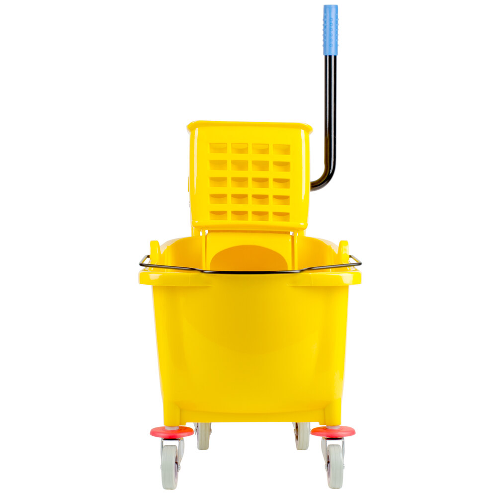 Yellow Mop Bucket & Wringer (35 Qt.): WebstaurantStore