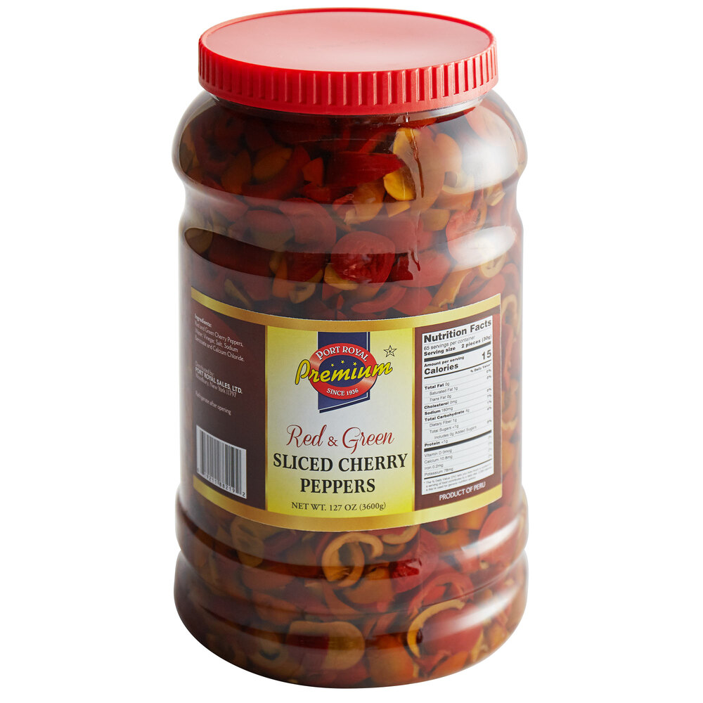 Del Sol 1 Gallon Sliced Cherry Peppers - 4/Case
