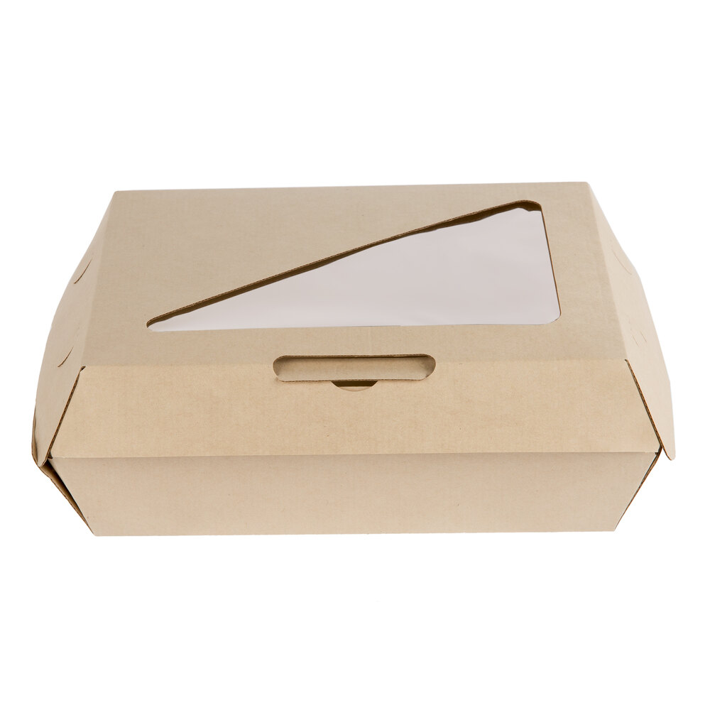 Bagcraft NFN-F608RQVTWF Eco-Flute 8" x 6" x 3" Corrugated Clamshell ...