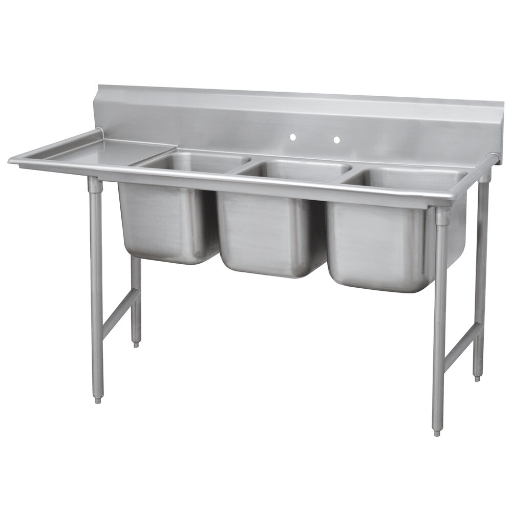 Advance Tabco 9-23-60-18 Super Saver Three Compartment Pot Sink with ...