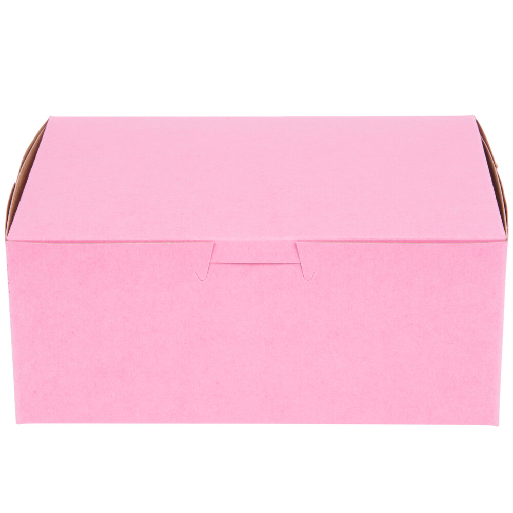 7" x 5" x 3" Pink Bakery Box - 10/Pack