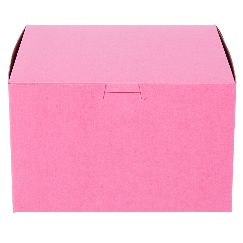 8" x 8" x 5" Pink Cake / Bakery Box - 10/Pack